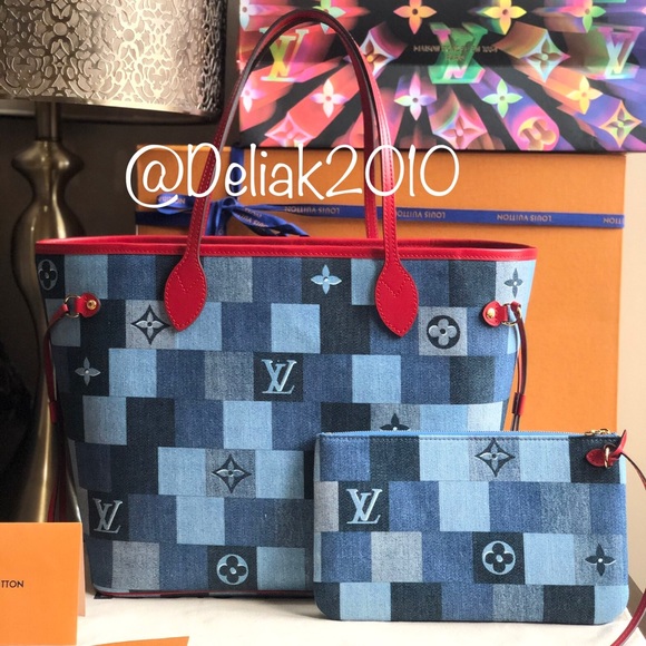 Louis Vuitton | Bags | Sold New Louis Vuitton Denim Patchwork Neverfull ...